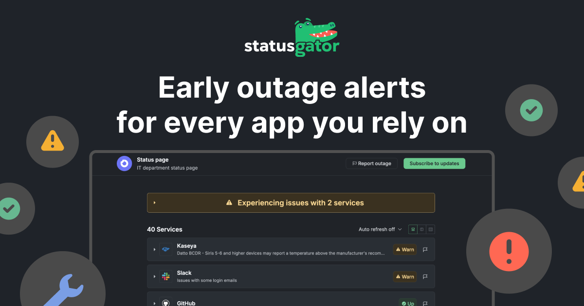 Cloud Monitoring with the #1 Status Page Aggregator | StatusGator