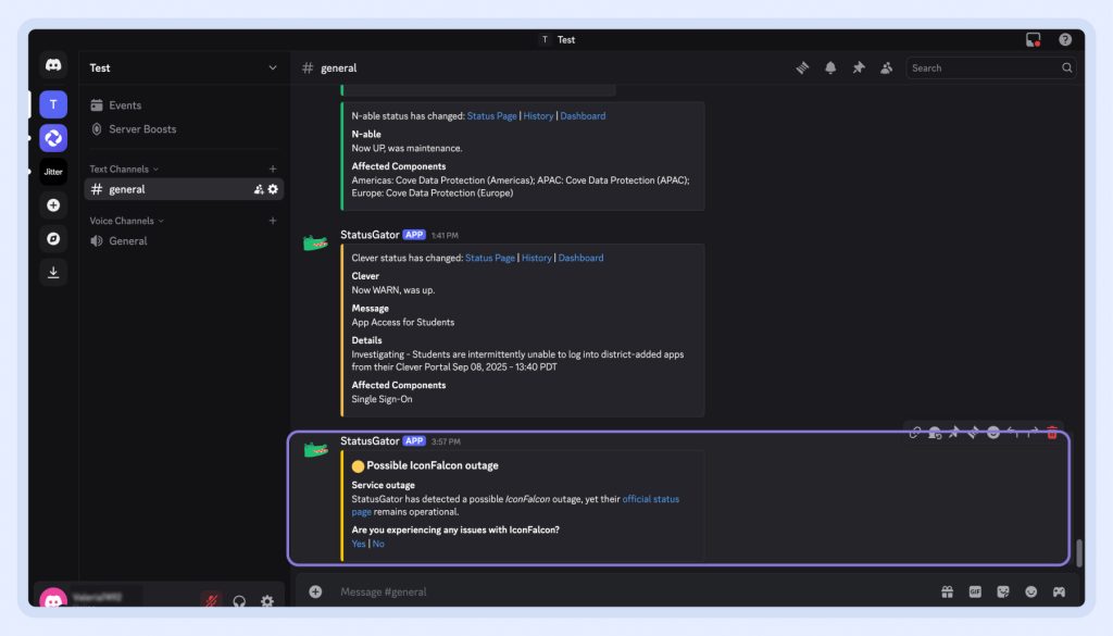 Early Warning Signals now in Discord | StatusGator